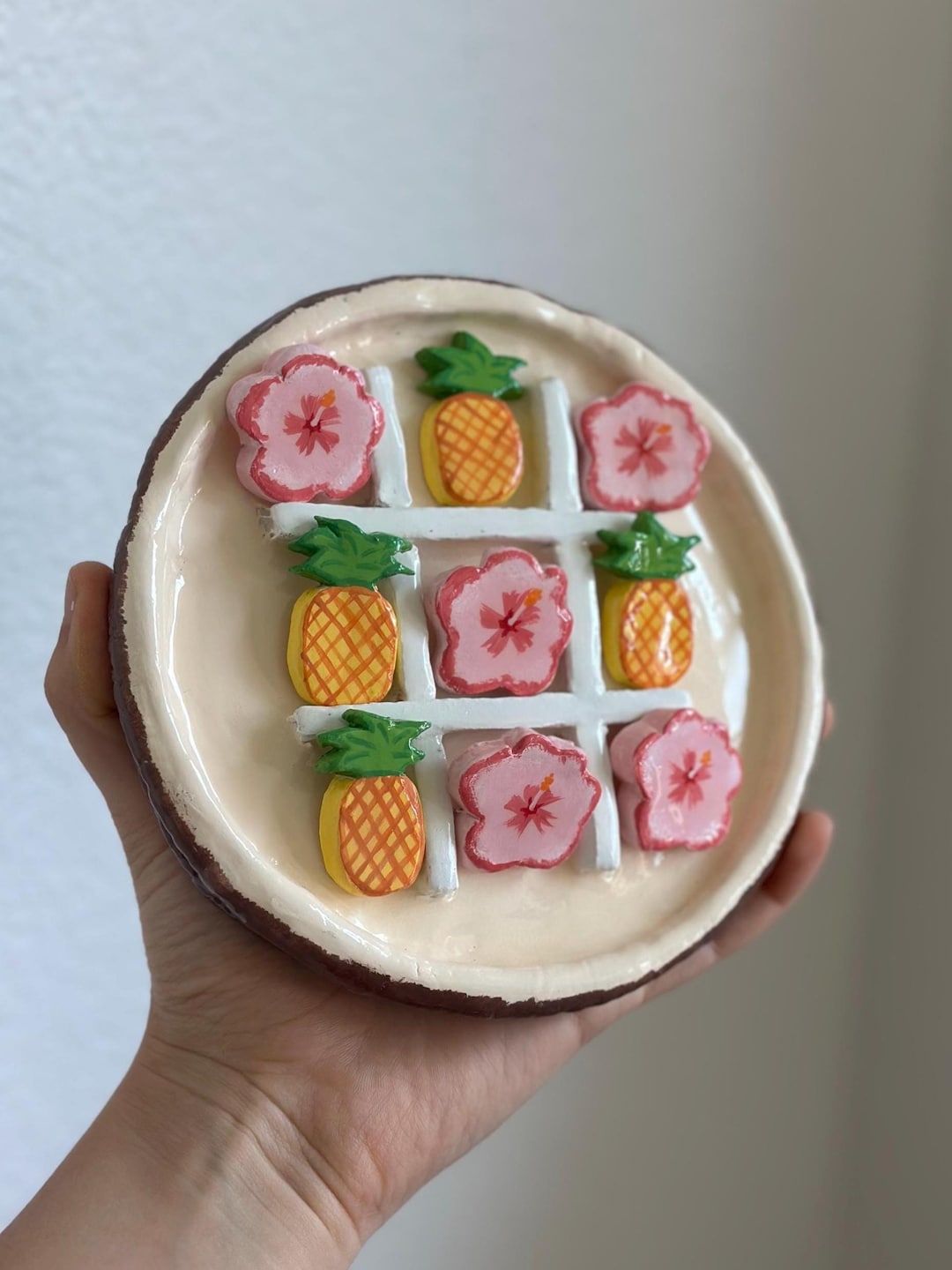 Tropical Coconut Tic Tac Toe Board | Air Dry Clay | Handmade - Etsy