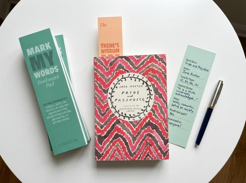Writable Bookmarks Pad, 24 Journal Bookmark, Eco-friendly Stationery ...
