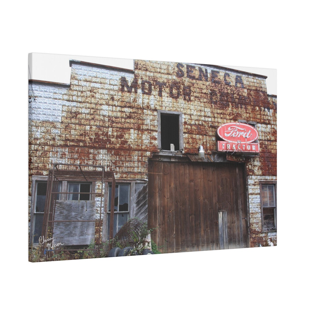 Canvas Wall Print: Old Ford Tractor Sign, Ford Motor Building Art Print ...