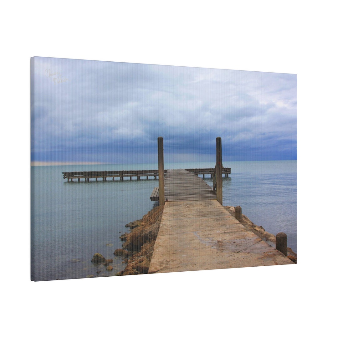 Ocean Dock Photo, Water View Wall Art, Belize Ocean Photo, Bright Blue ...