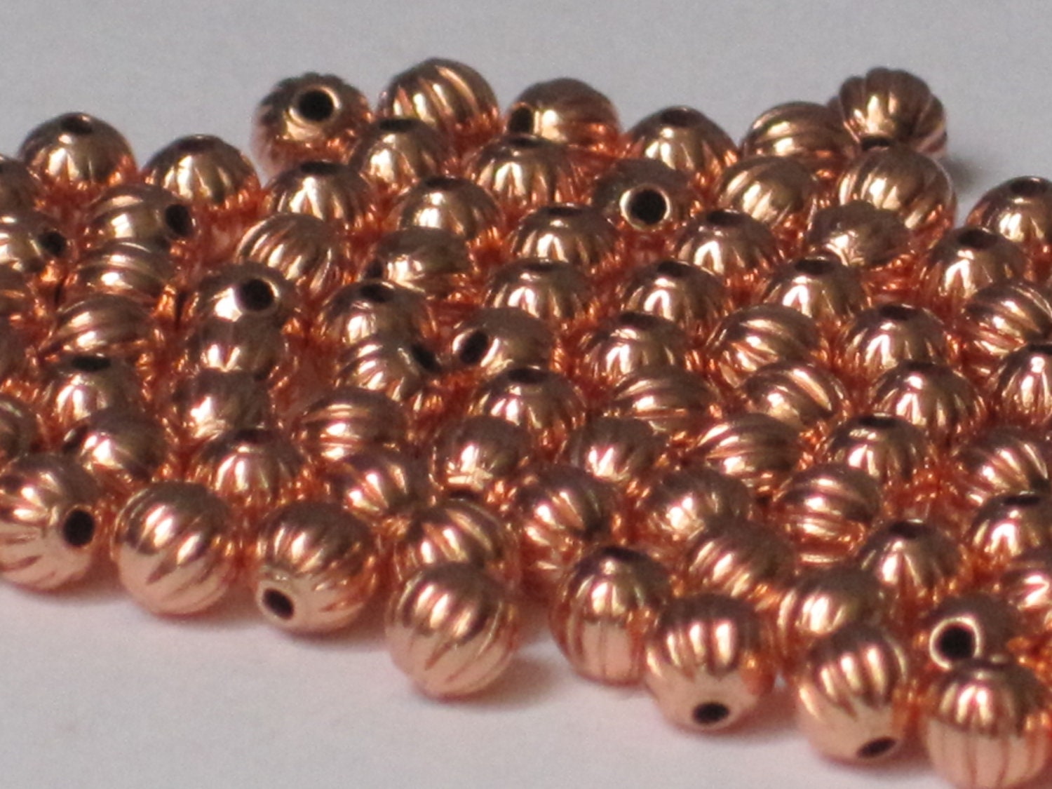 3mm Copper Corrugated Round Bead qty 100 50-CO106 - Etsy