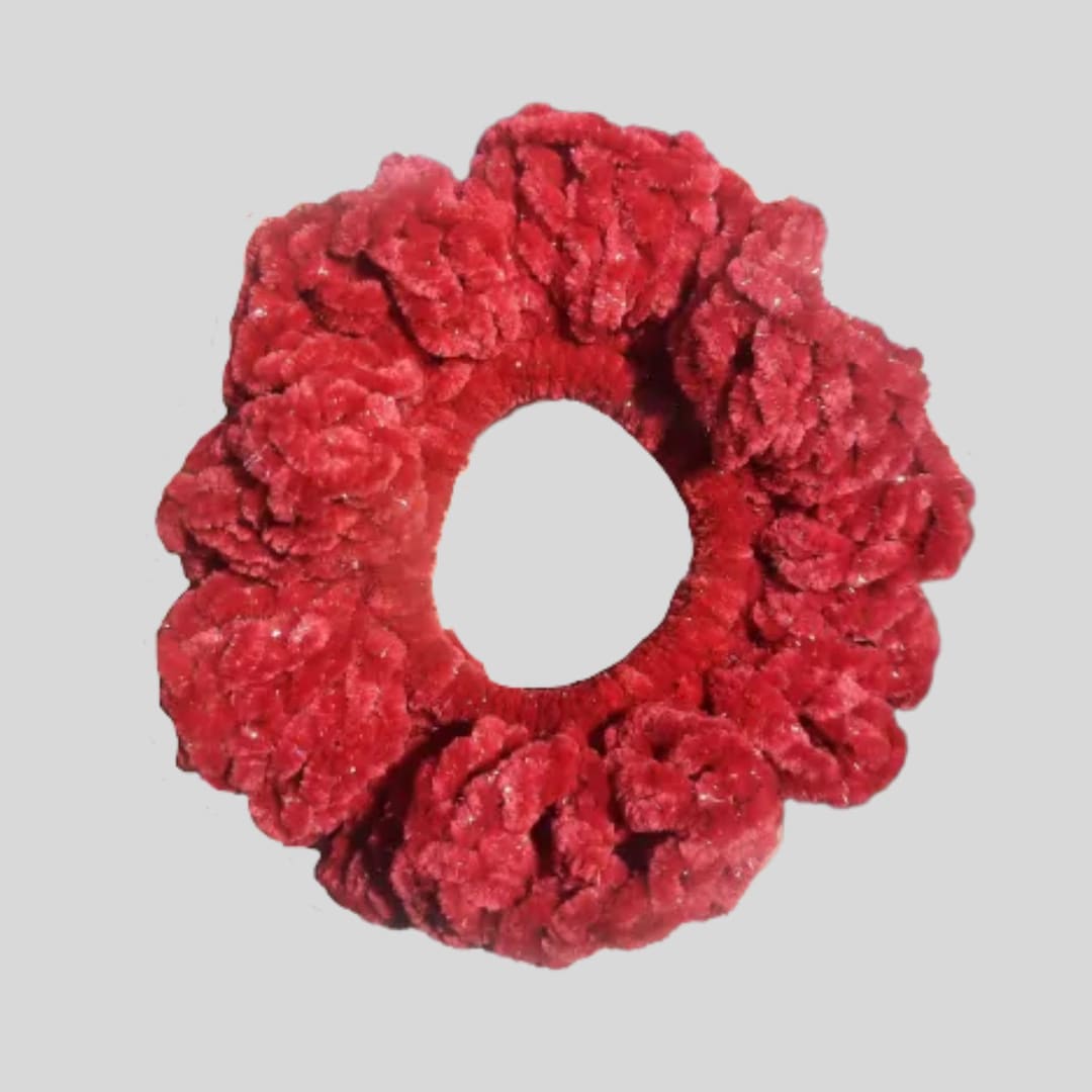 Sparkly Velvet Smooth Scrunchie, Handmade, Crochet Scrunchie - Etsy