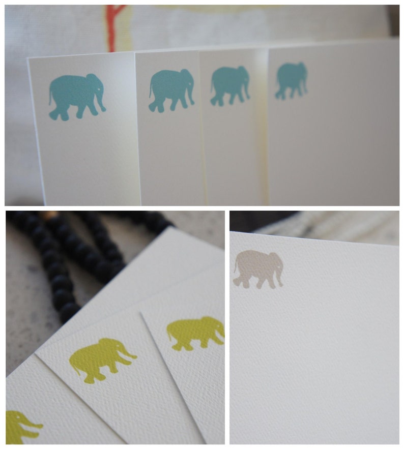 Personalized Note Cards Elephant Pastel Pink Set of 10 NC 19 - Etsy