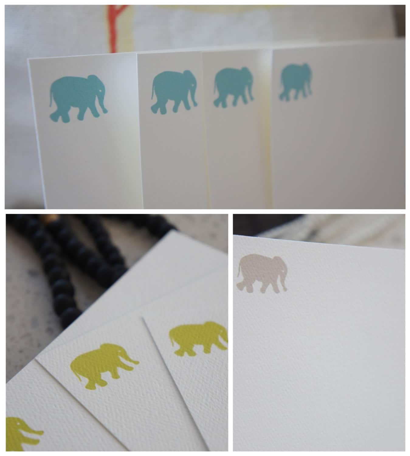 Personalized Note Cards Elephant Pastel Pink Set of 10 NC 19 - Etsy