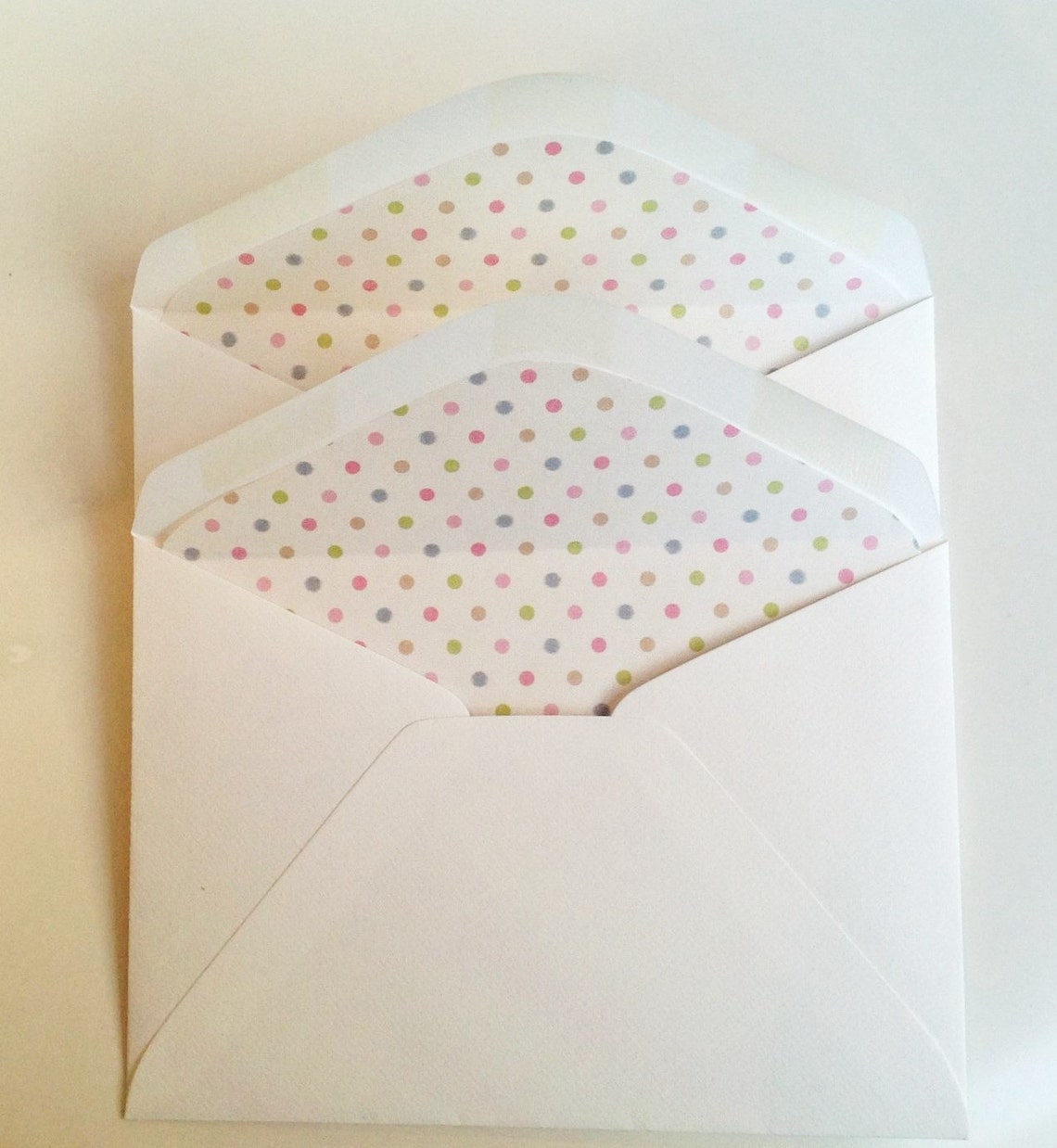 Polka Dot Lined Envelopes - Pink and Green and Blue Envelope Liner ...