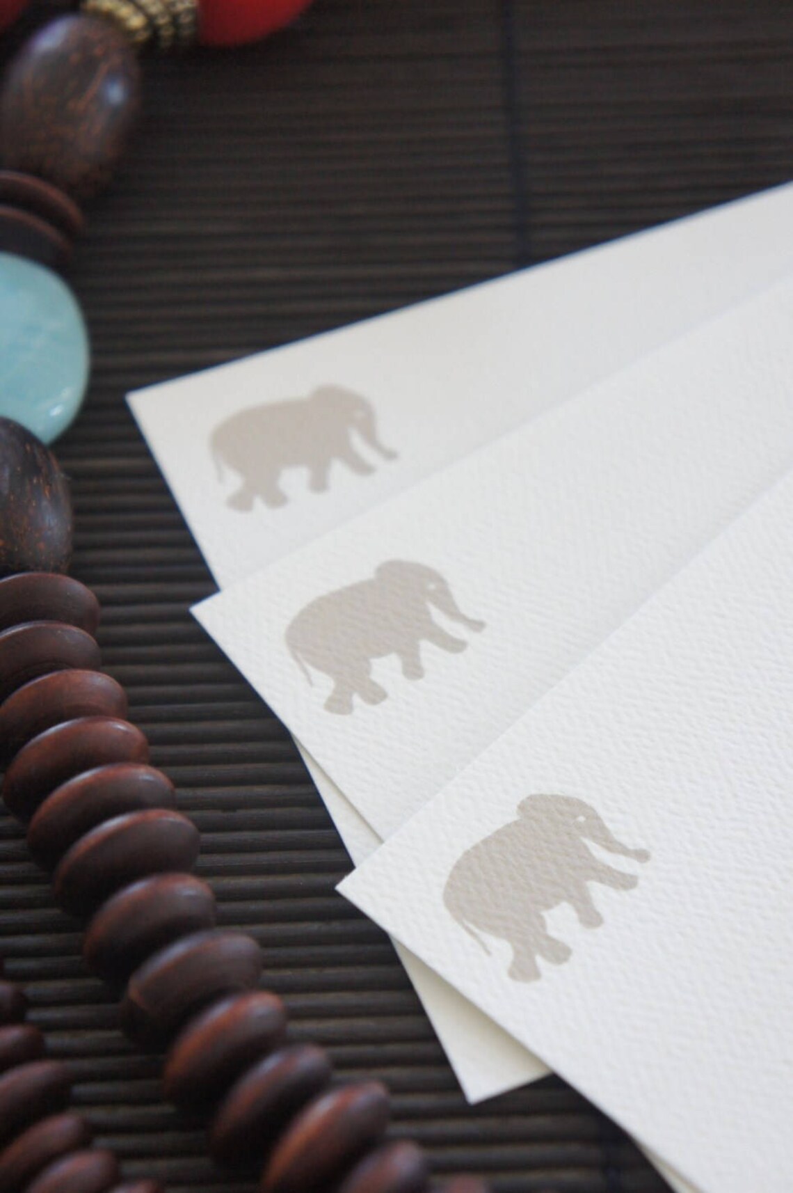 Personalized Note Cards Elephant Pastel Pink Set of 10 | Etsy