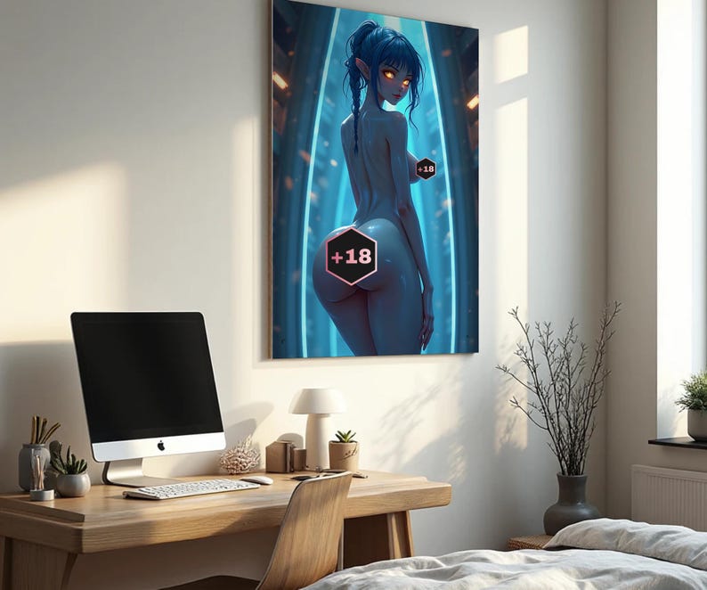 NSFW Set of Alien Anime Girls, NSFW Printable Poster, Sexy Anime Girl ...