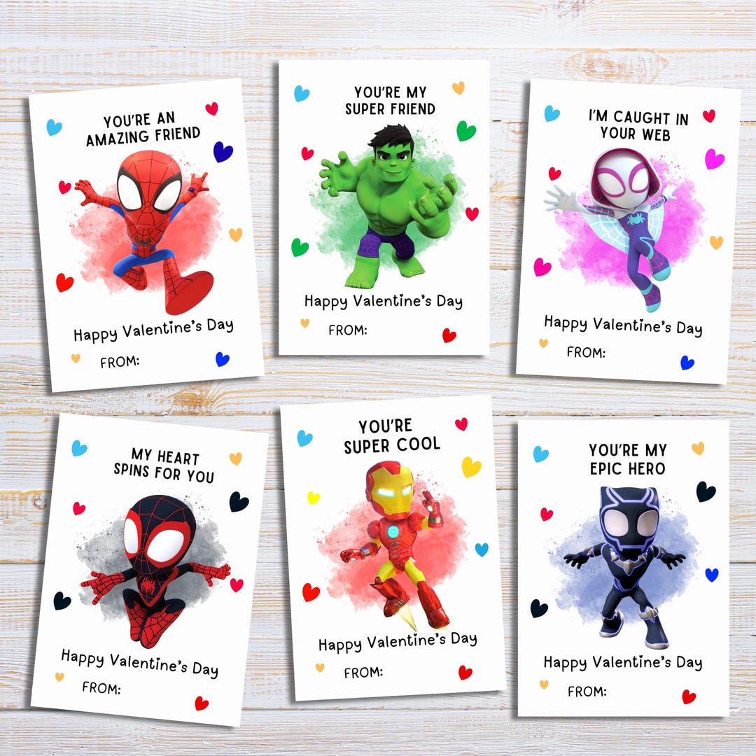 Printable Spidey and His Amazing Friends Valentine's Day Cards, Spidey ...