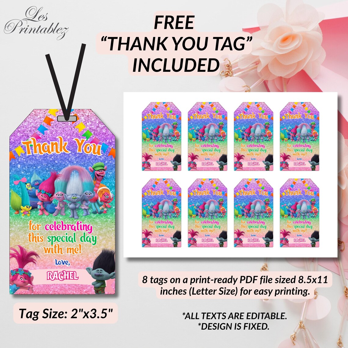 Editable Trolls Invitation, Printable Trolls Birthday Invitation ...