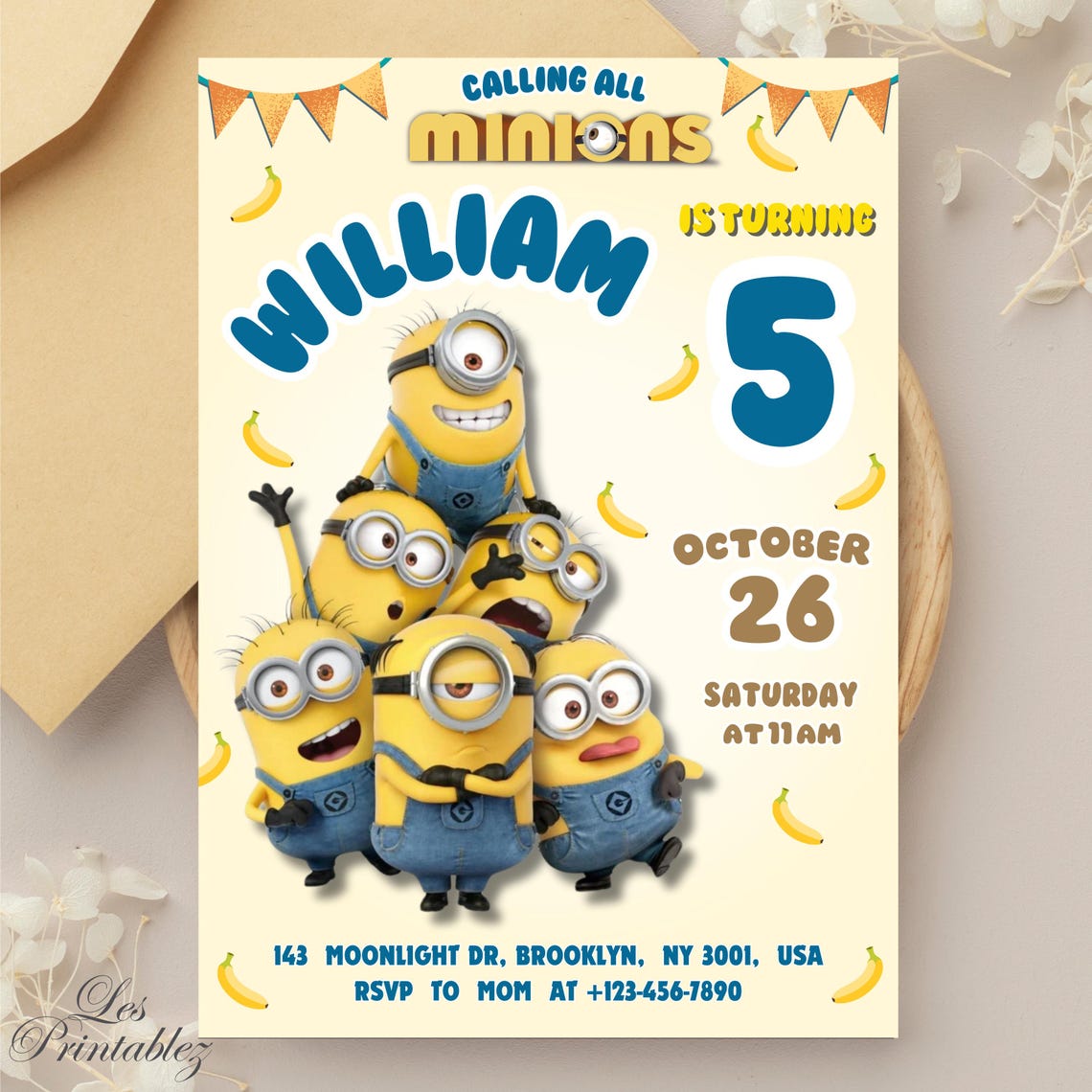 Editable Minions Birthday Invitation, Minions Birthday Party,printable ...