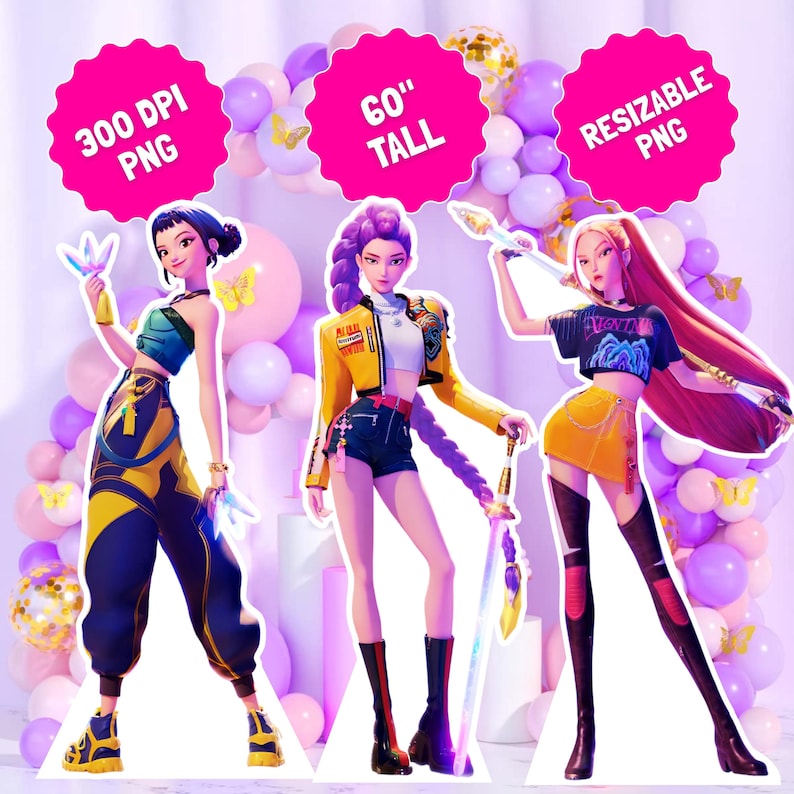 Printable Kpop Demon Hunters Standee Cut Outs, Demon Hunters DIY Cutout ...