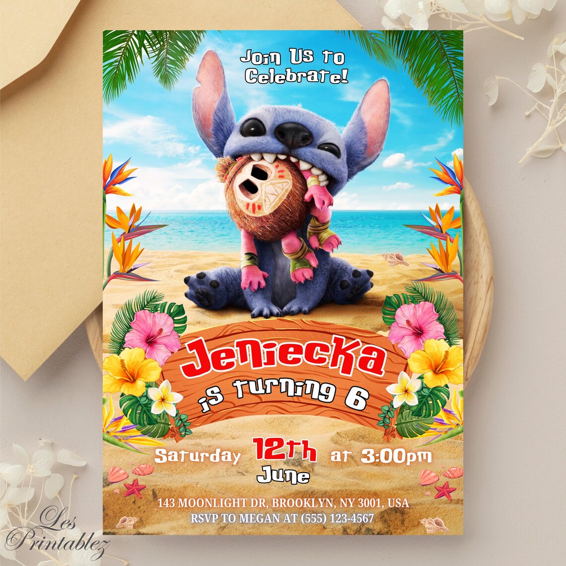 Editable Stitch Birthday Invitation, Stitch Invitation, Lilo and Stitch ...