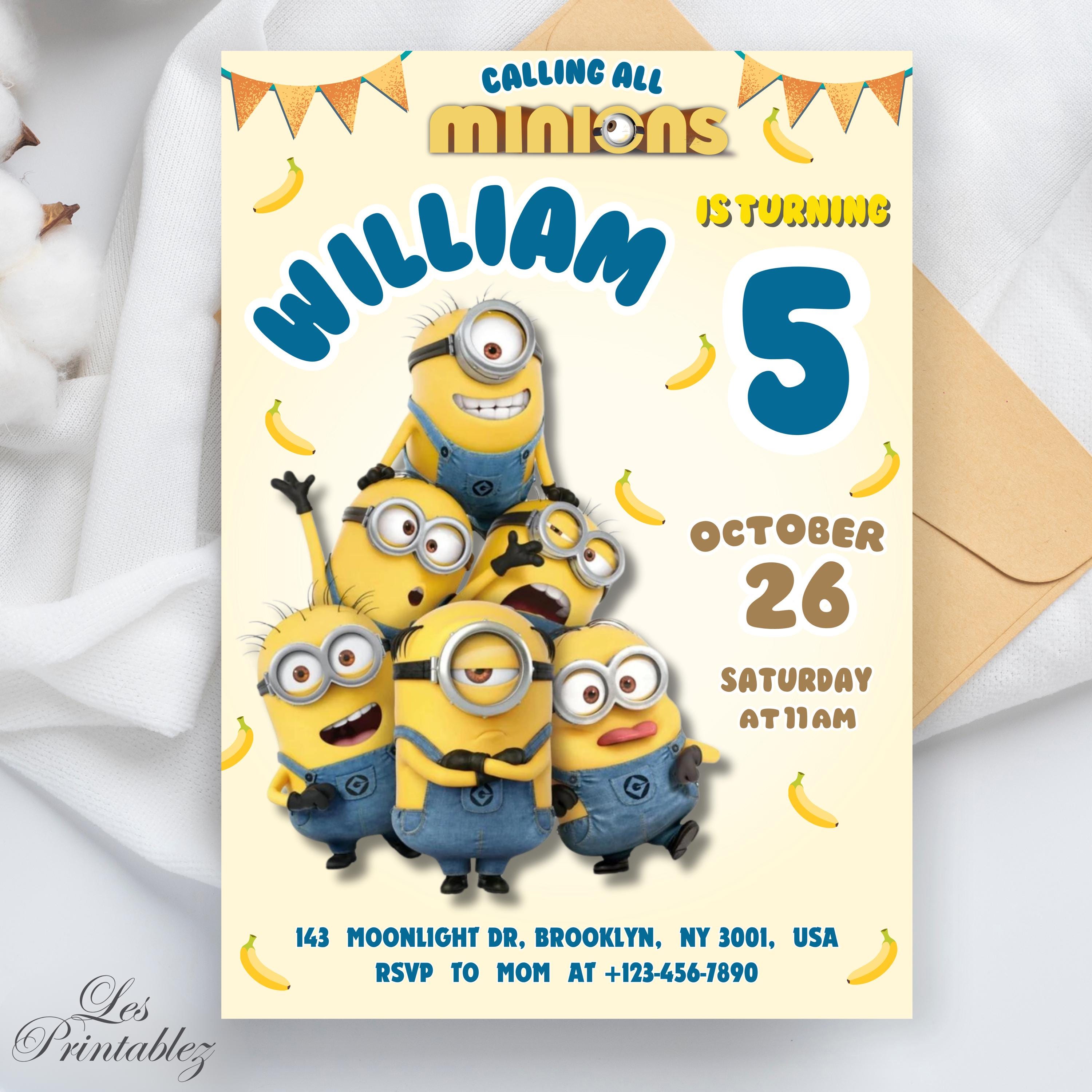 Editable Minions Birthday Invitation, Minions Birthday Party,printable ...