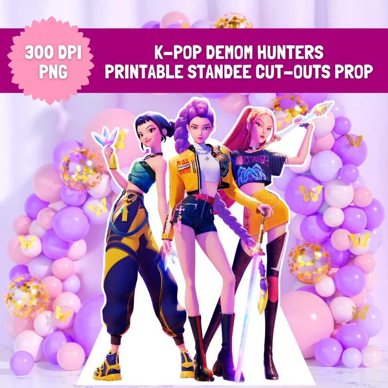 Printable Kpop Demon Hunters Standee Cut Outs, Demon Hunters DIY Cutout ...