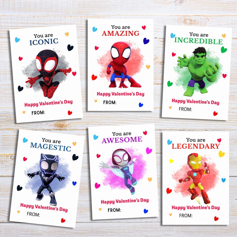 Printable Spidey and His Amazing Friends Valentine's Day Cards, Spidey ...
