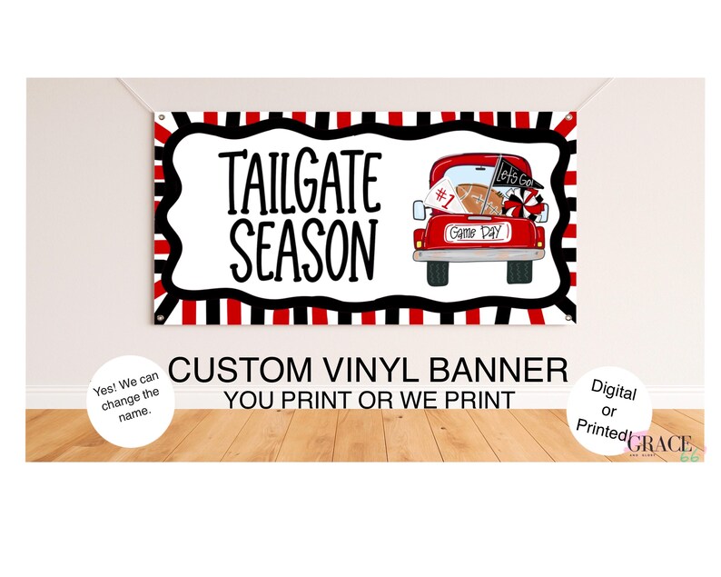 Custom Football Tailgate Banner – Game Day Party Decor – Team Spirit ...