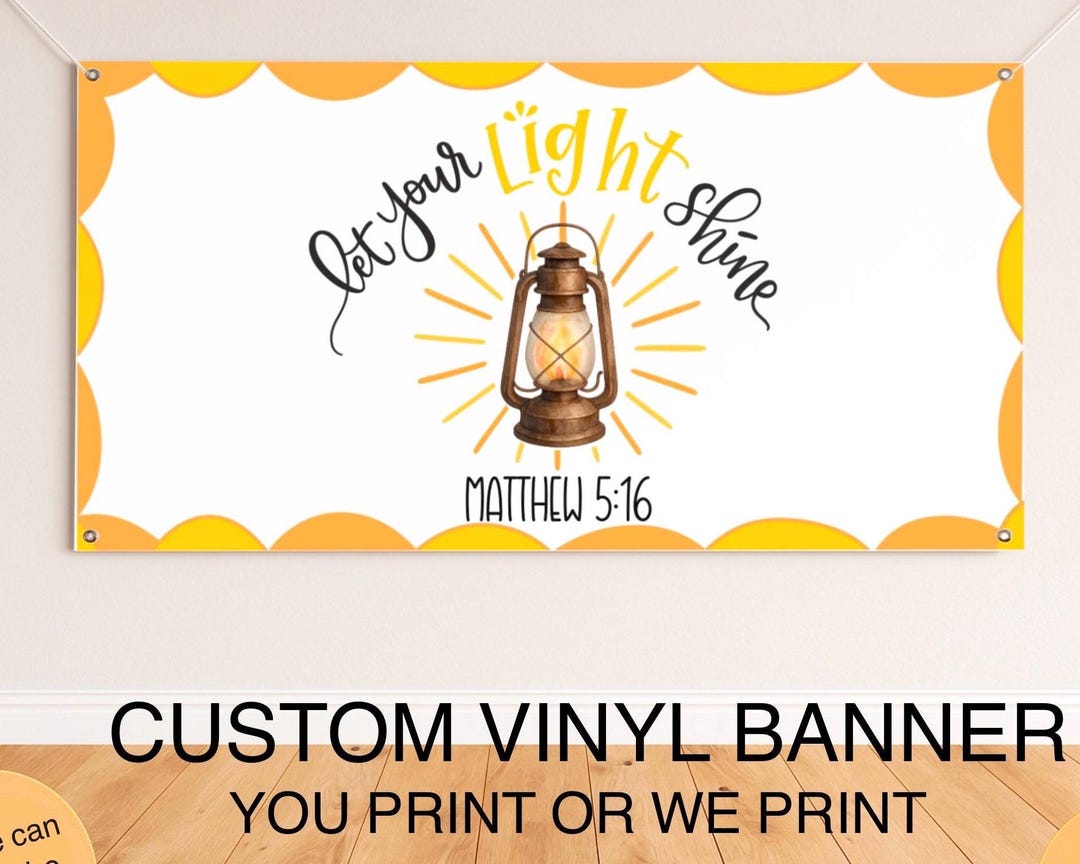 Let Your Light Shine | Christian Classroom Wall Decor | Church Banner ...
