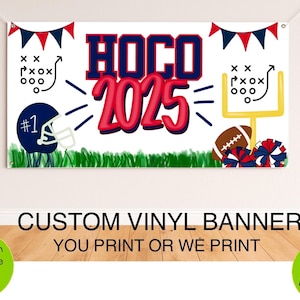Custom Football HOCO Banner – Game Day Party Decor – HOMECOMING Banner ...