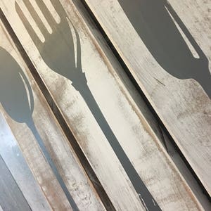 Farmhouse Kitchen Decor Silverware Sign Fork Knife Spoon | Etsy