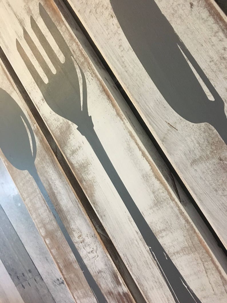 Farmhouse Kitchen Decor Silverware Sign Fork Knife Spoon | Etsy