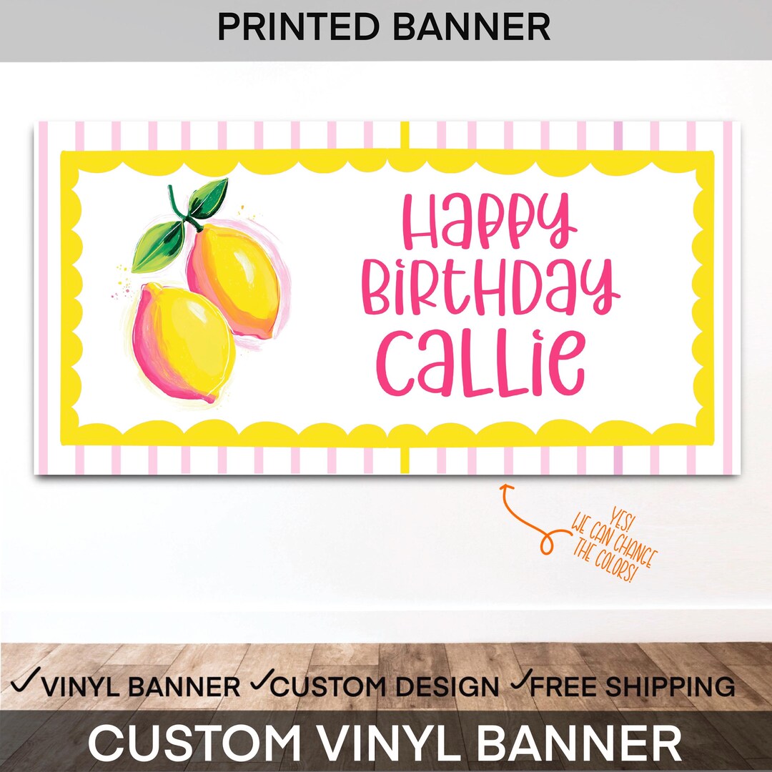 Lemon Birthday Banner, Sweet One Birthday Banner, Lemon Theme Party ...
