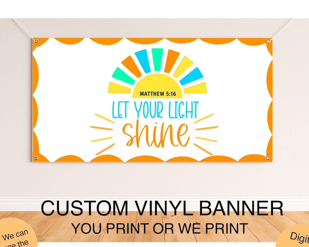 Let Your Light Shine | Christian Classroom Wall Decor | Church Banner ...