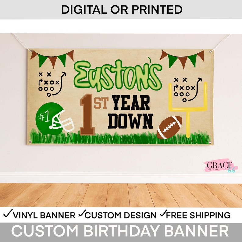 Football Birthday Banner, Football Party Decor, Football Birthday ...