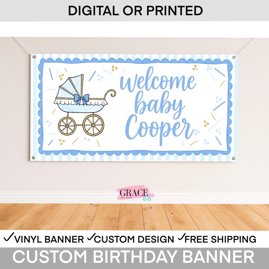 Welcome Home Baby Banner | Custom Welcome Home Baby Boy Banner ...