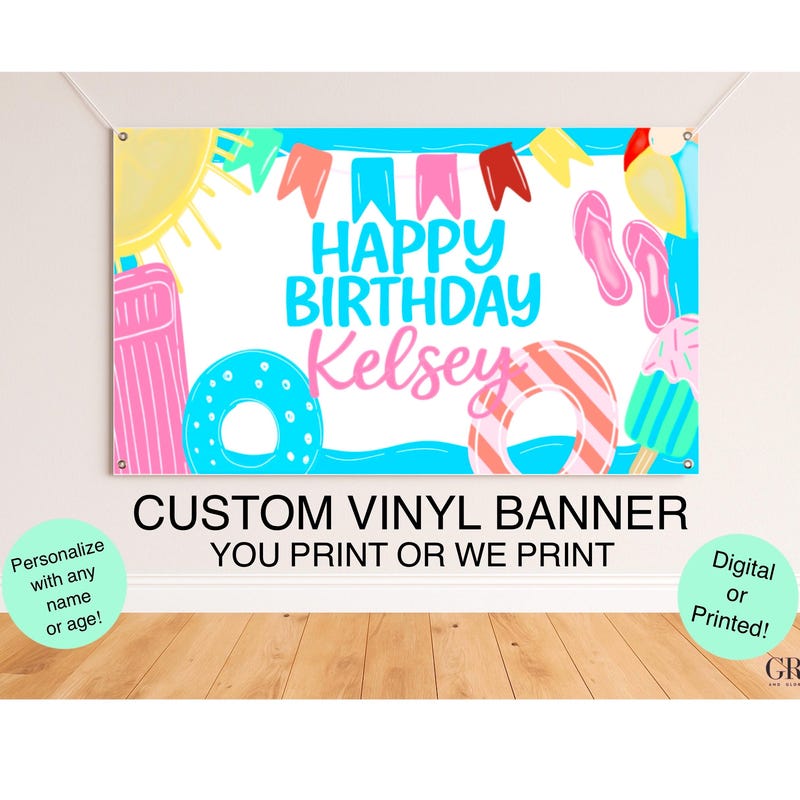 Pool Party Banner - Etsy