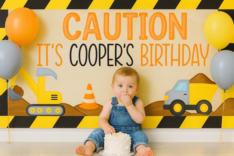 Construction Birthday Banner, Construction Party Banner, Construction ...