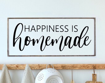 Happiness is Homemade Sign | Etsy