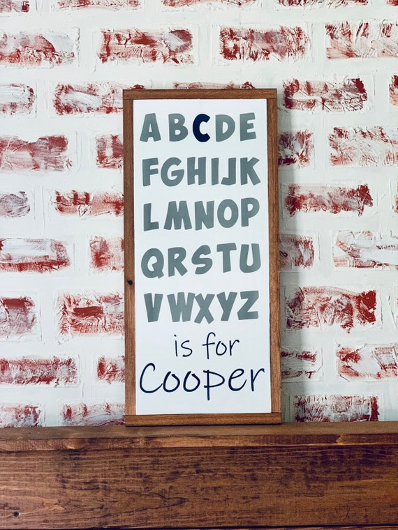 Uppercase Kid's room Playroom ABCs Wooden Alphabet Sign Lowercase ...