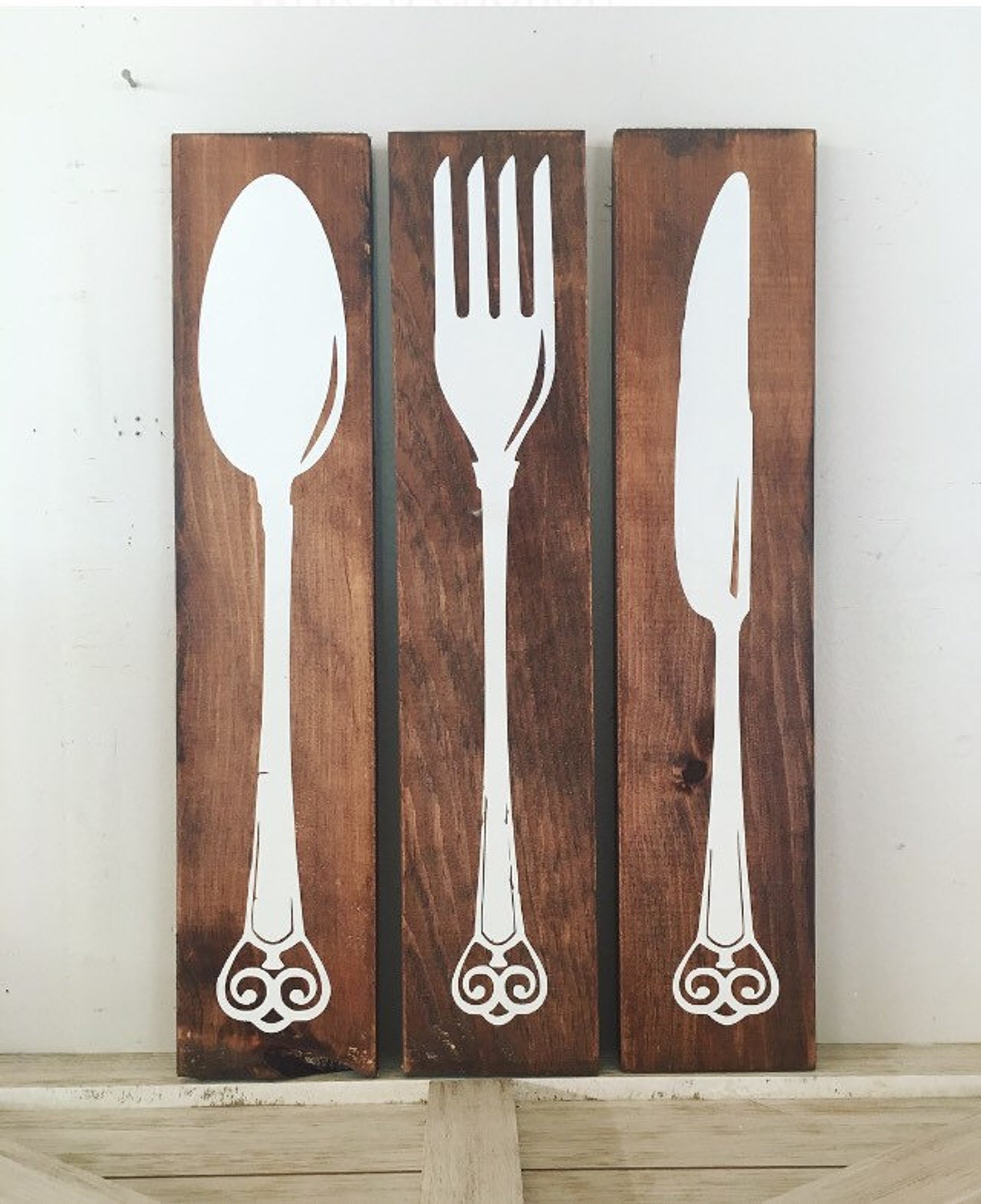 Farmhouse Kitchen Decor Silverware Sign Fork Knife Spoon | Etsy