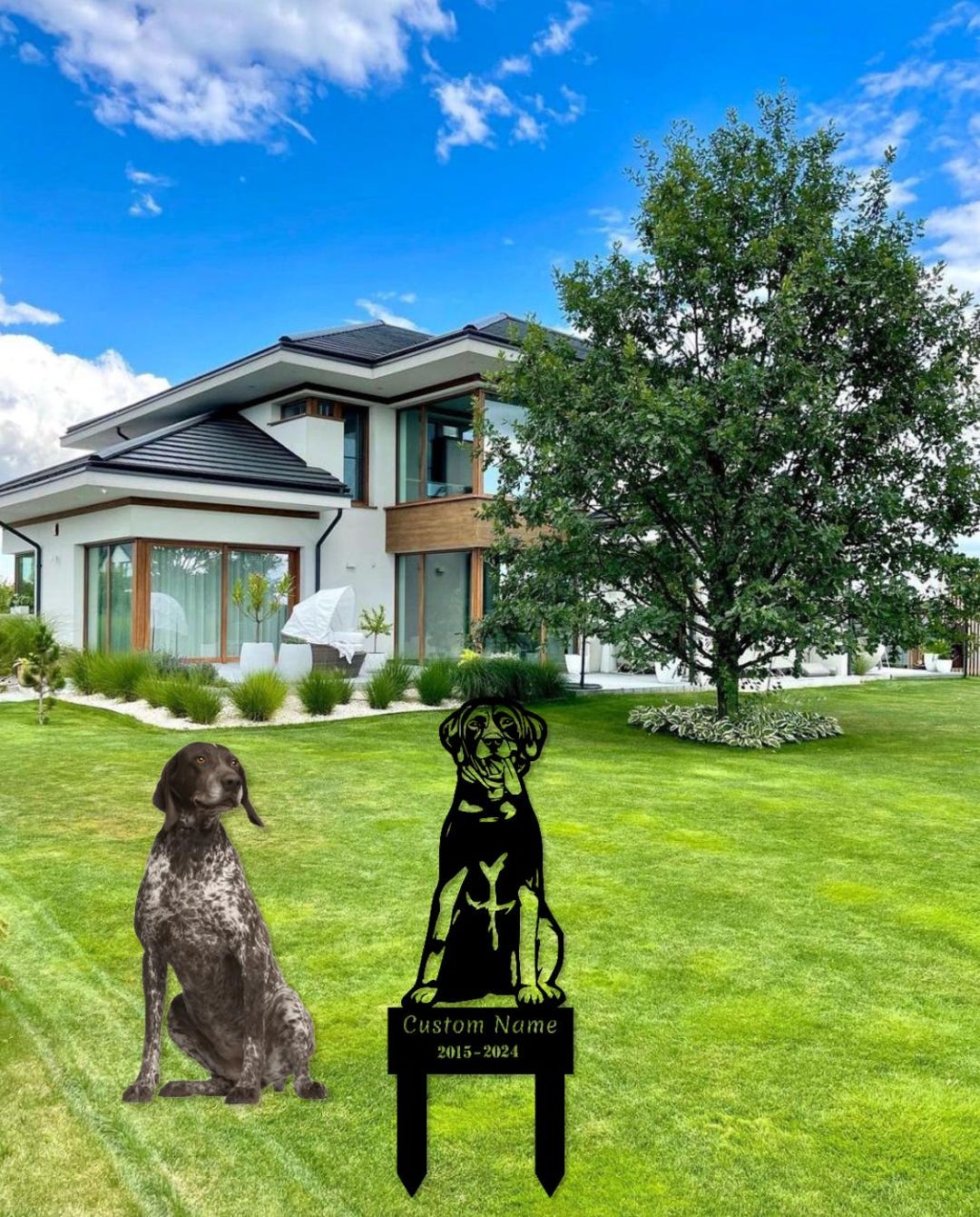 German Shorthaired Pointer Custom Metal Dog, Custom Dog Metal Stake ...