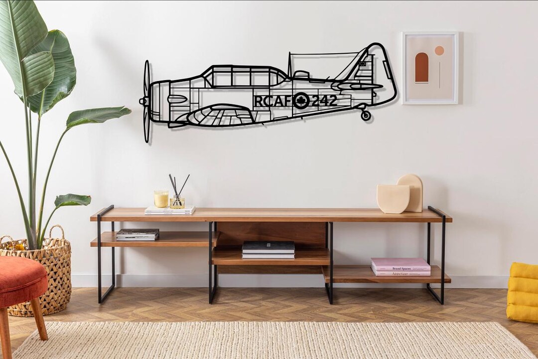 Harvard Aircraft Silhouette Metal Wall Art , Airplane Wall Decor, Gifts ...