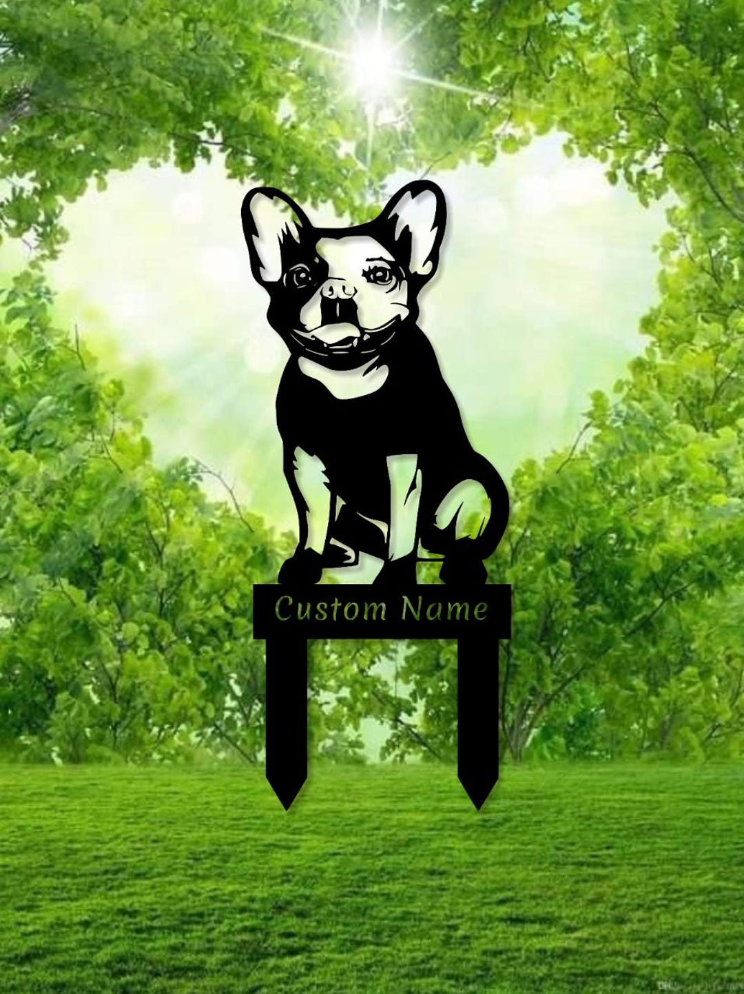 French Bulldog Custom Metal Dog, Custom Dog Metal Stake, Pet Garden ...