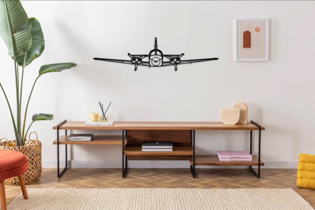 Beechcraft B55 Baron Front Aircraft Metal Wall Art , Airplane Decor ...