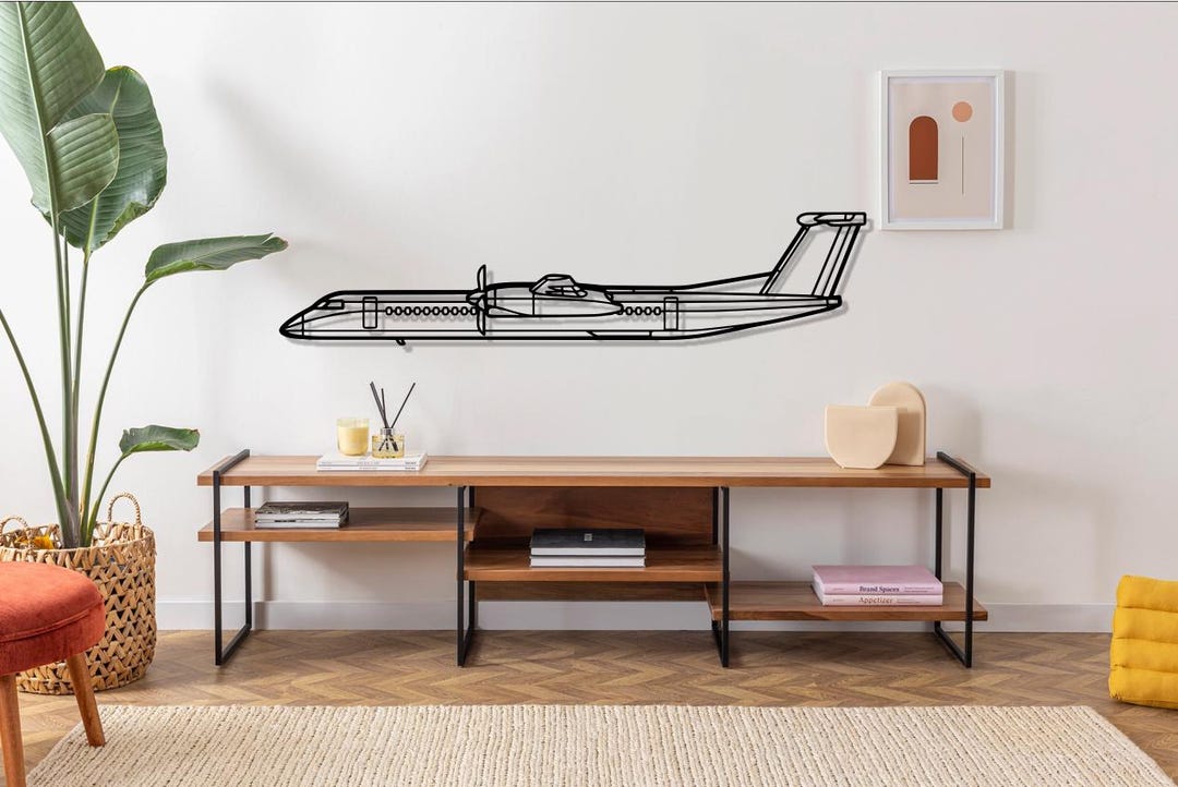 Dash 8 Q400 Aircraft Silhouette Metal Wall Art , Airplane Wall Decor ...