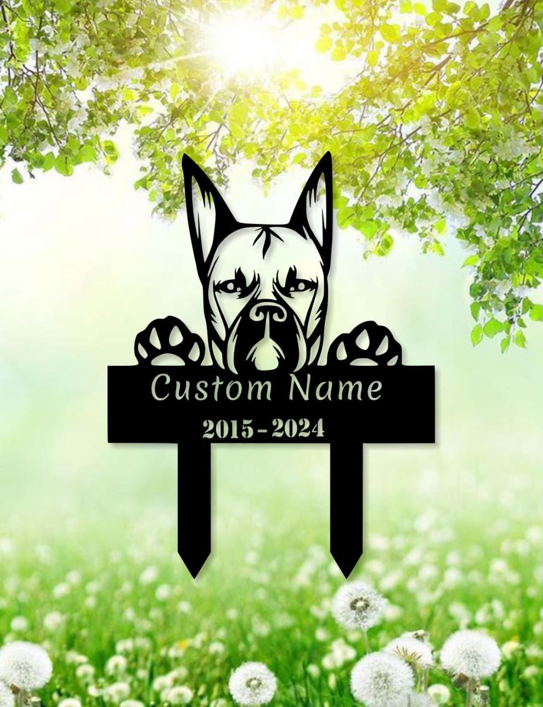 Boxer Custom Metal Dog, Custom Dog Metal Stake, Pet Garden Remembrance ...