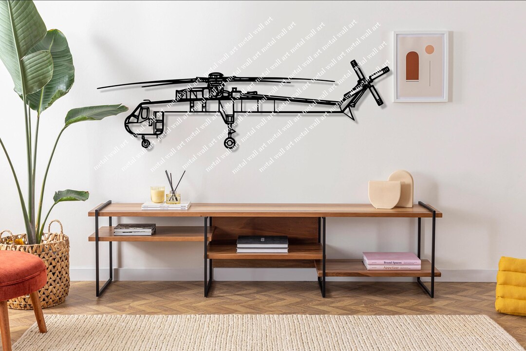 S-64 Skycrane Helicopter Metal Wall Art , Airplane Decor, Gifts, Custom ...