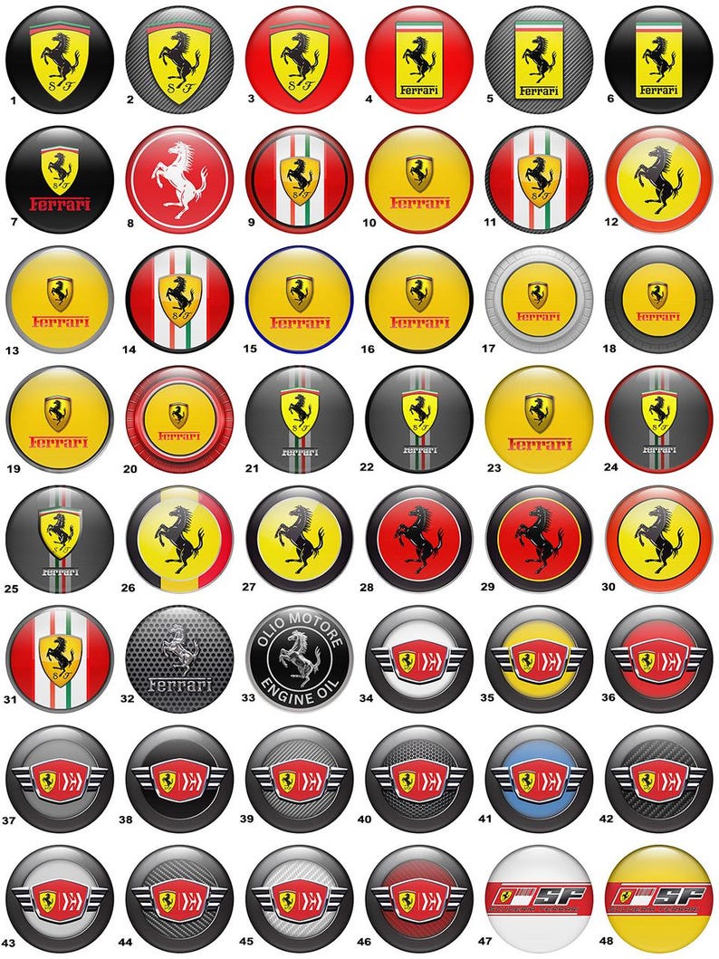 Ferrari Wheel Cover Stickers | Designer Hub Cap Badges | Set of 4 ...