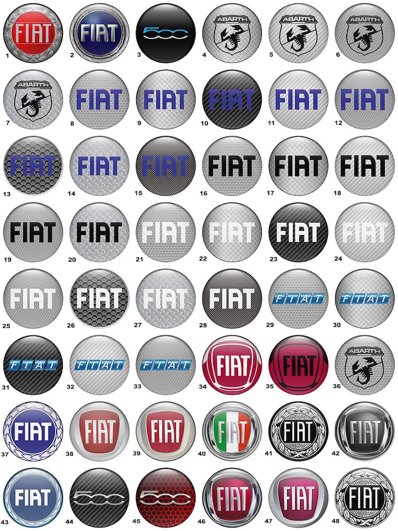Fiat Abarth Wheel Hub Cap Stickers: 3D Resin Emblems, Set of 4 - Etsy