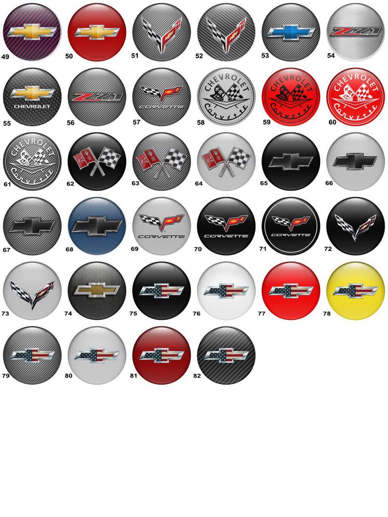 Chevrolet Wheel Center Caps | Epoxy Hub Stickers | 3D Resin | Set of 4 ...
