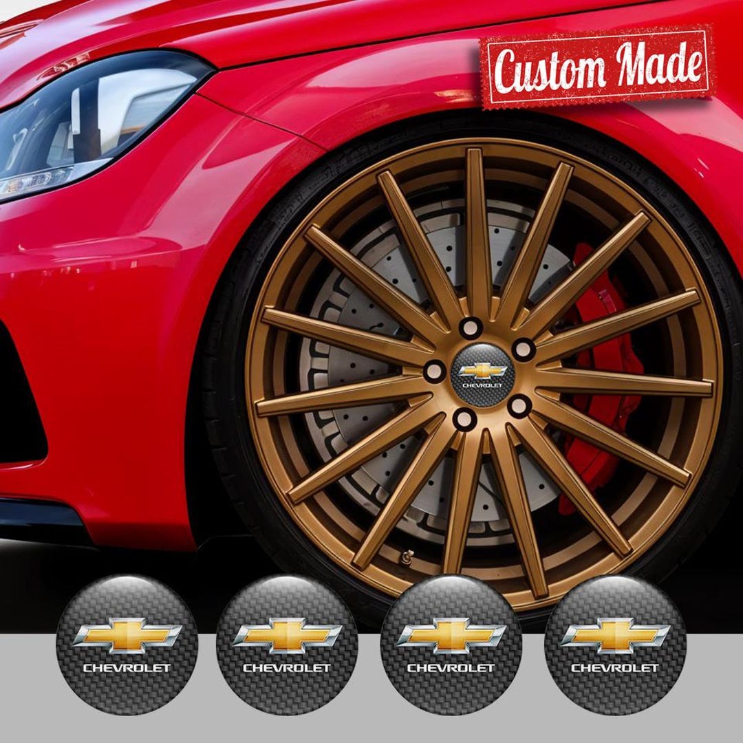 Set of 4 Chevrolet Center Cap Emblems | Domed Stickers for Hub Cap, Rim ...