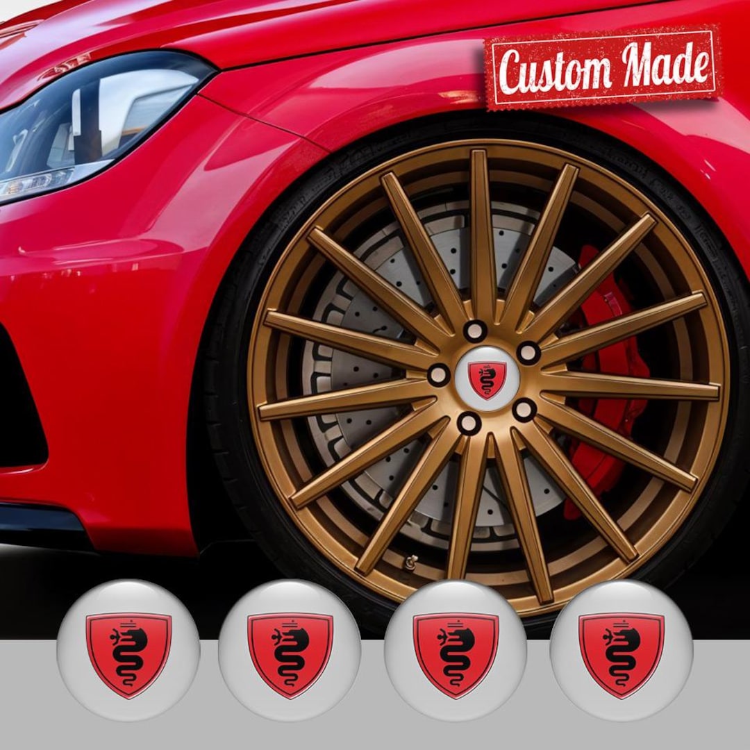 Alfa Romeo Wheel Center Decals – Custom Epoxy Resin Stickers for ...