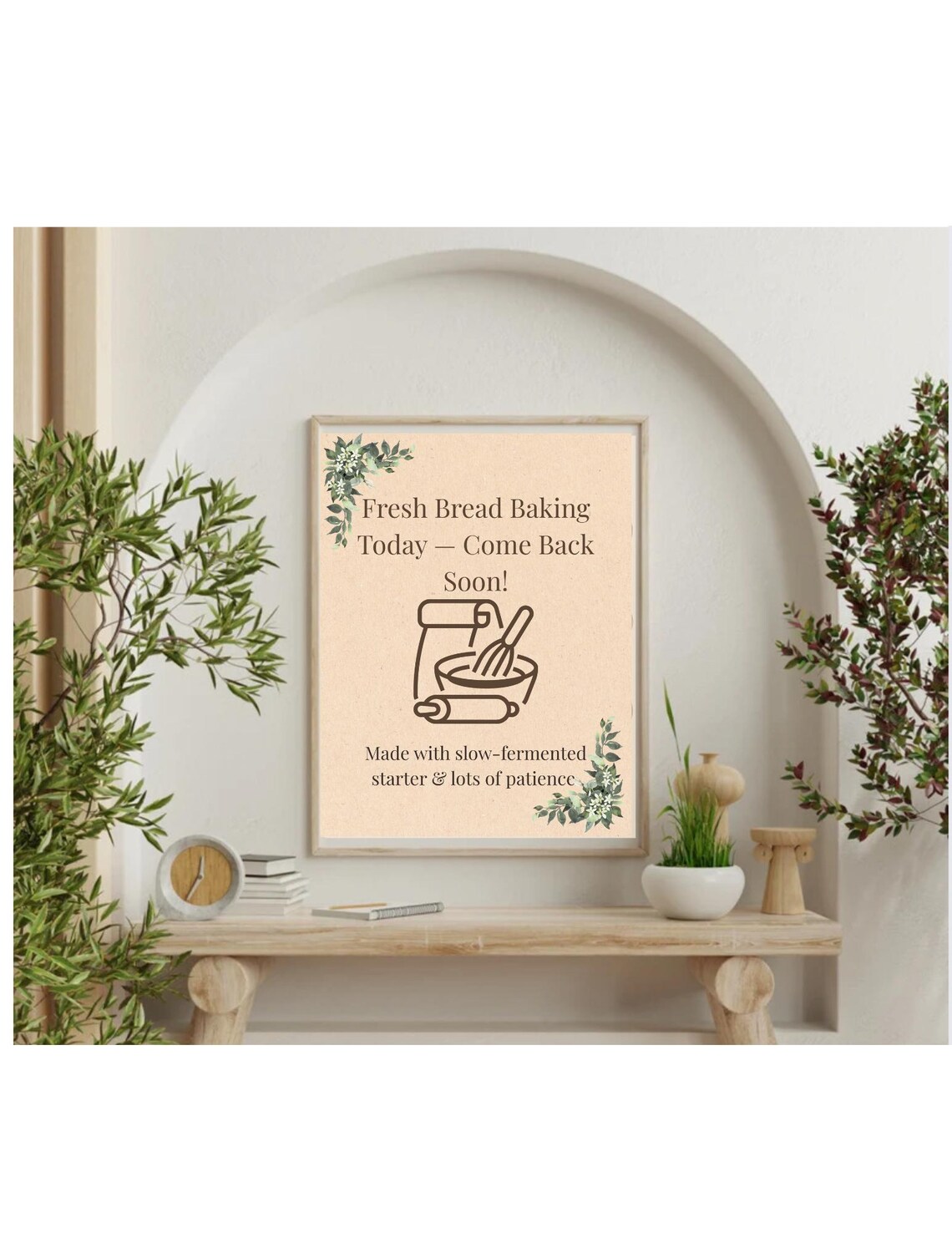 Rustic Sourdough Kitchen Sign: Bread in the Making Printable Art (PDF ...