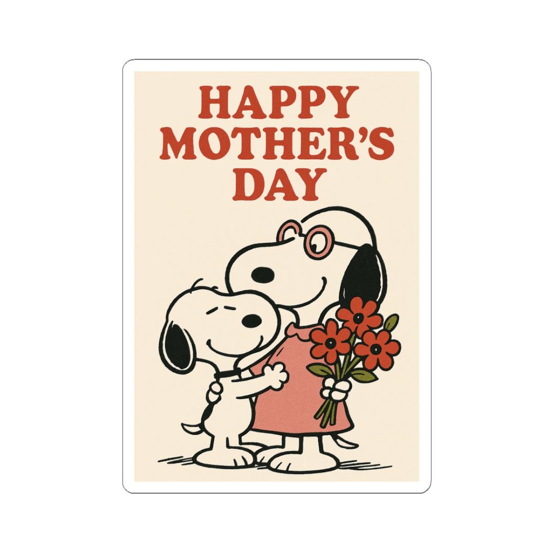 Snoopy Mother's Day Stickers, Cute Peanuts Puppy Decals, Gift for Mom ...