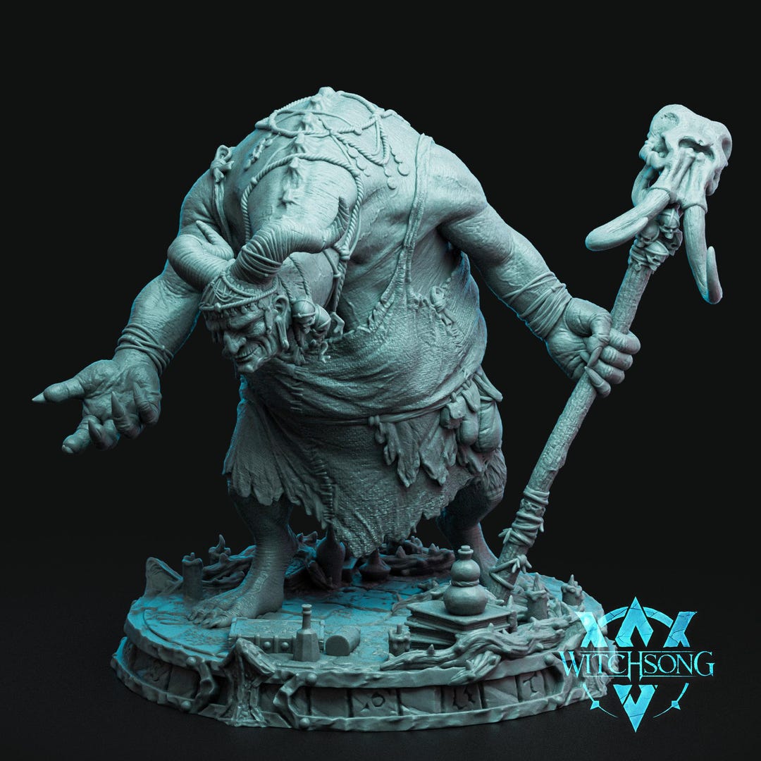 Horned Witch | DND Miniature | High Detail Resin Model | Tabletop Mini ...