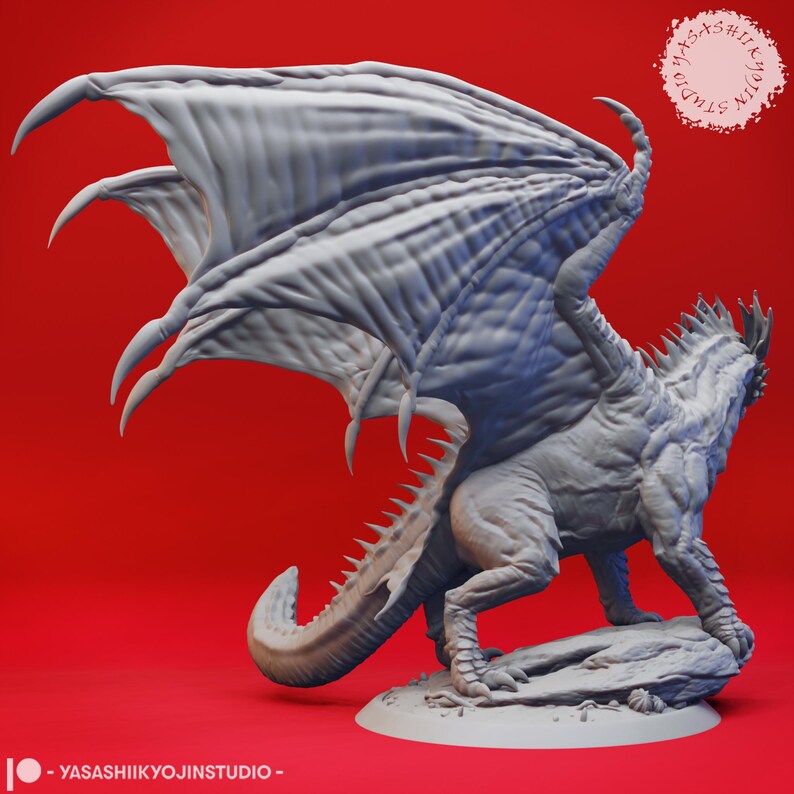 Blue Dragon | DND Miniature | High Detail Resin Model | Tabletop Mini ...