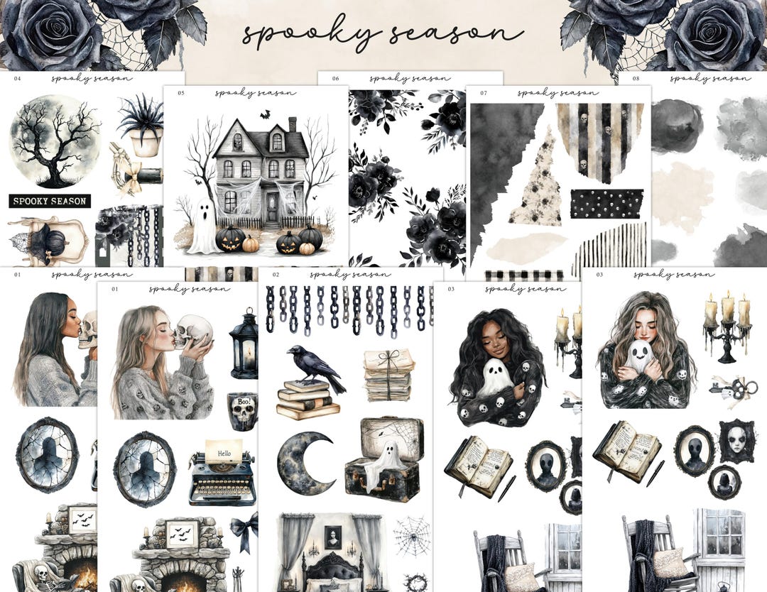 Spooky Season Planner Sticker Kit | Journaling | Bullet Journal ...